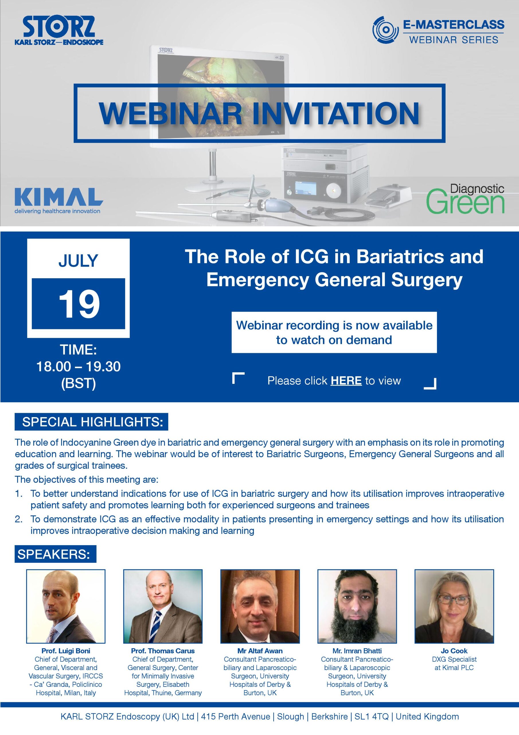 Role of ICG in Bariatrics & Emergency General Surgery WEBINAR – post ...