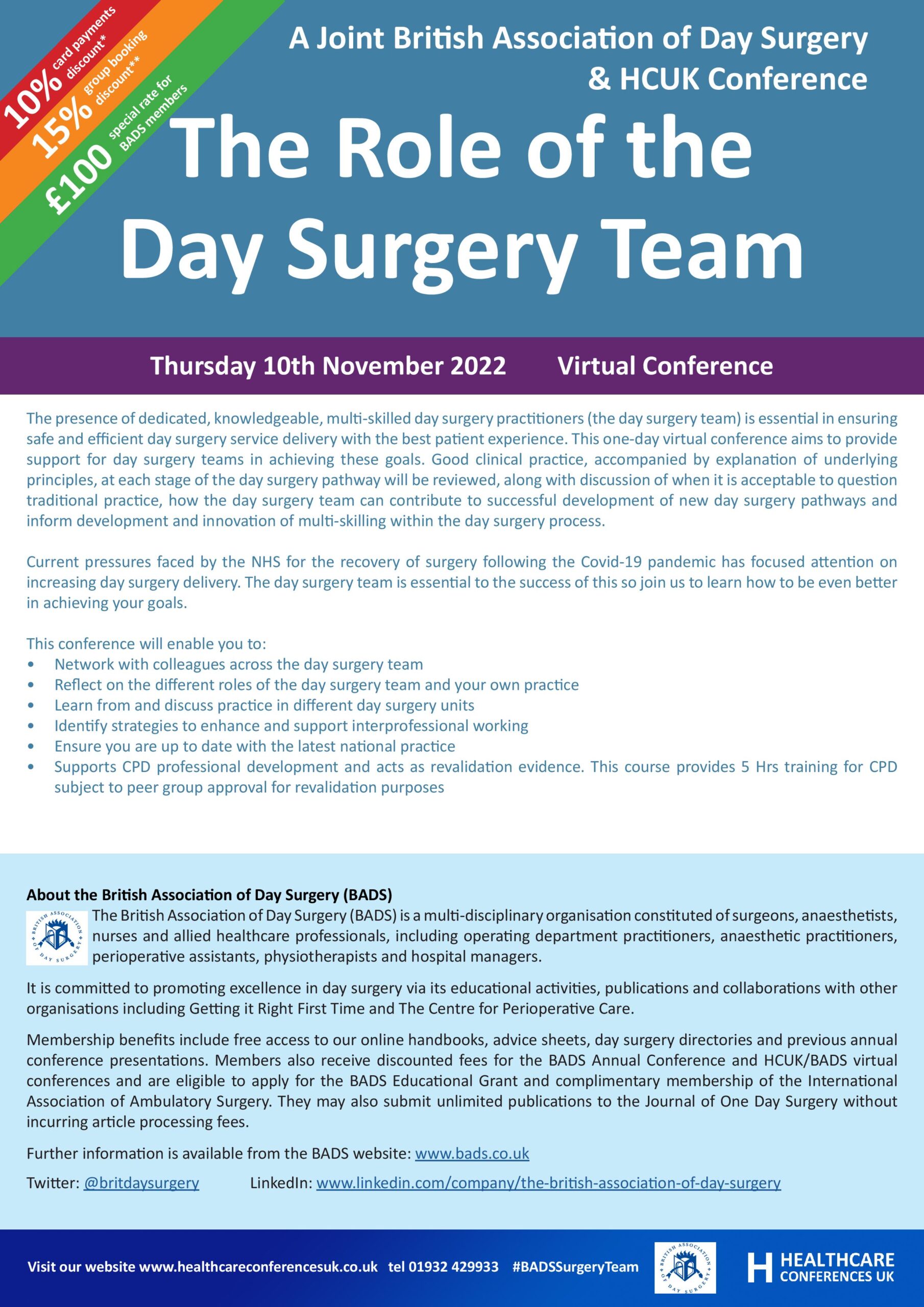 British Association of Day Surgery (BADS) Role of the Day Surgery Team ...