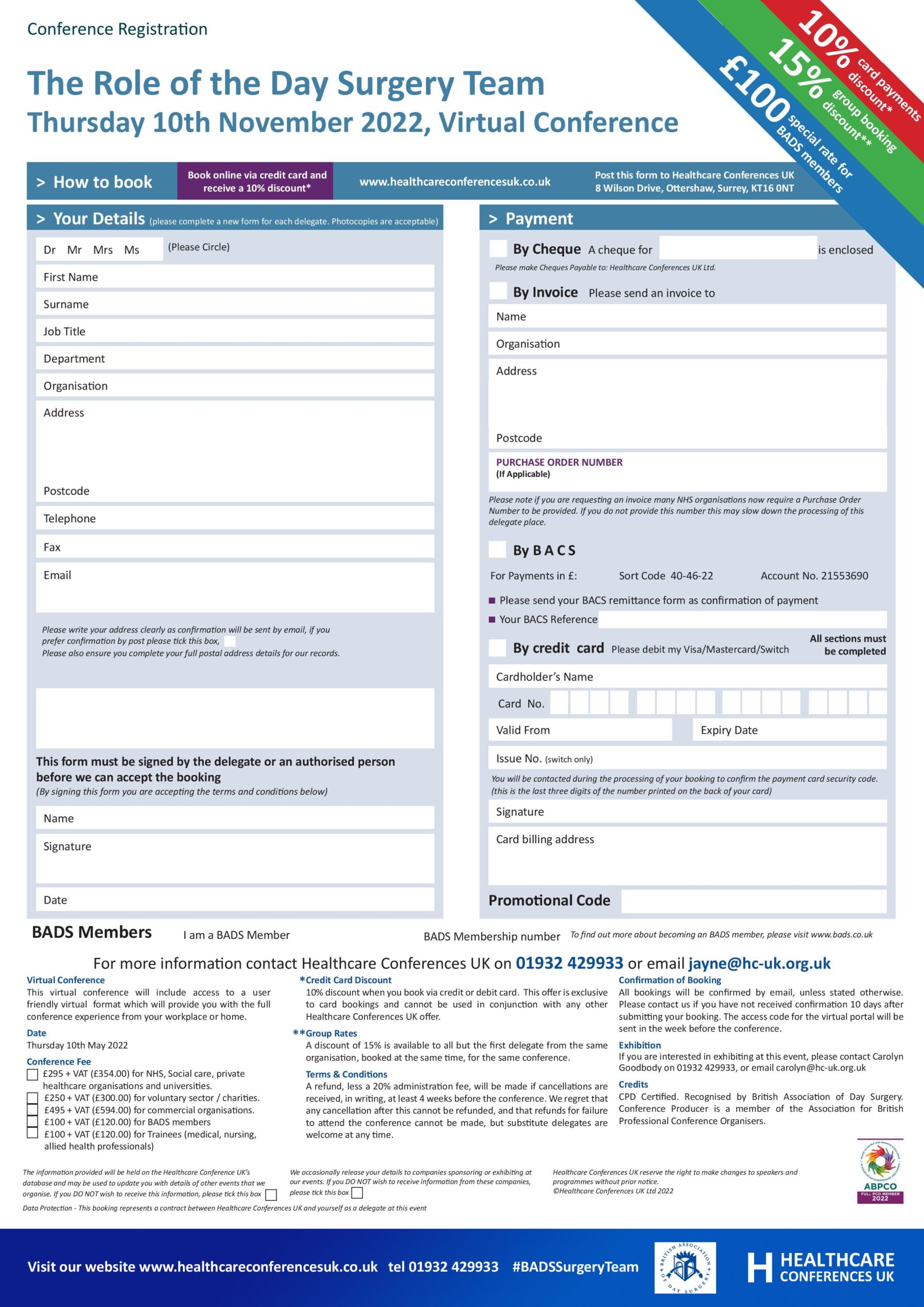 British Association of Day Surgery (BADS) Role of the Day Surgery Team ...