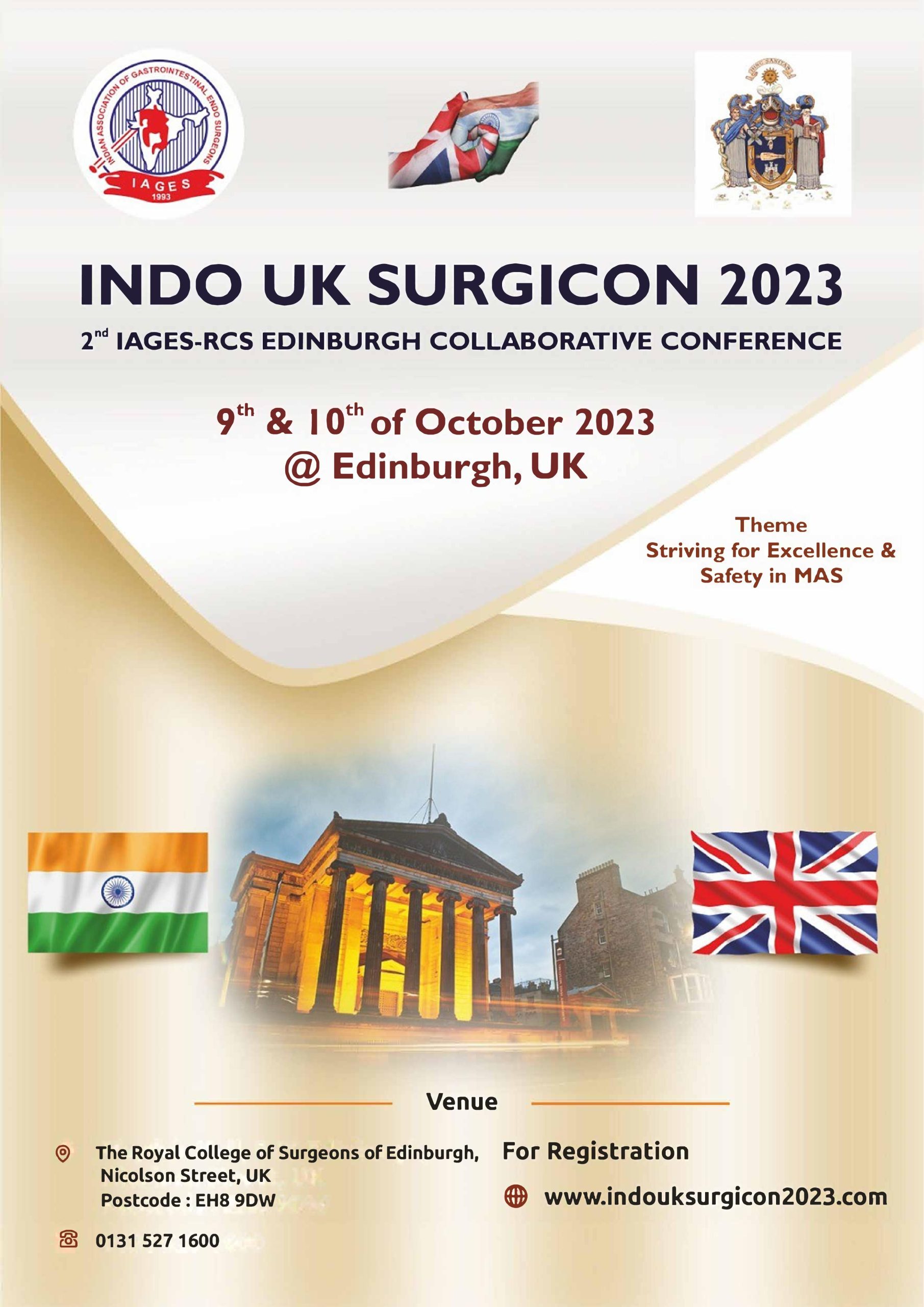 Indo UK Surgicon, Edinburgh – 9th & 10th October 2023 - ALSGBI