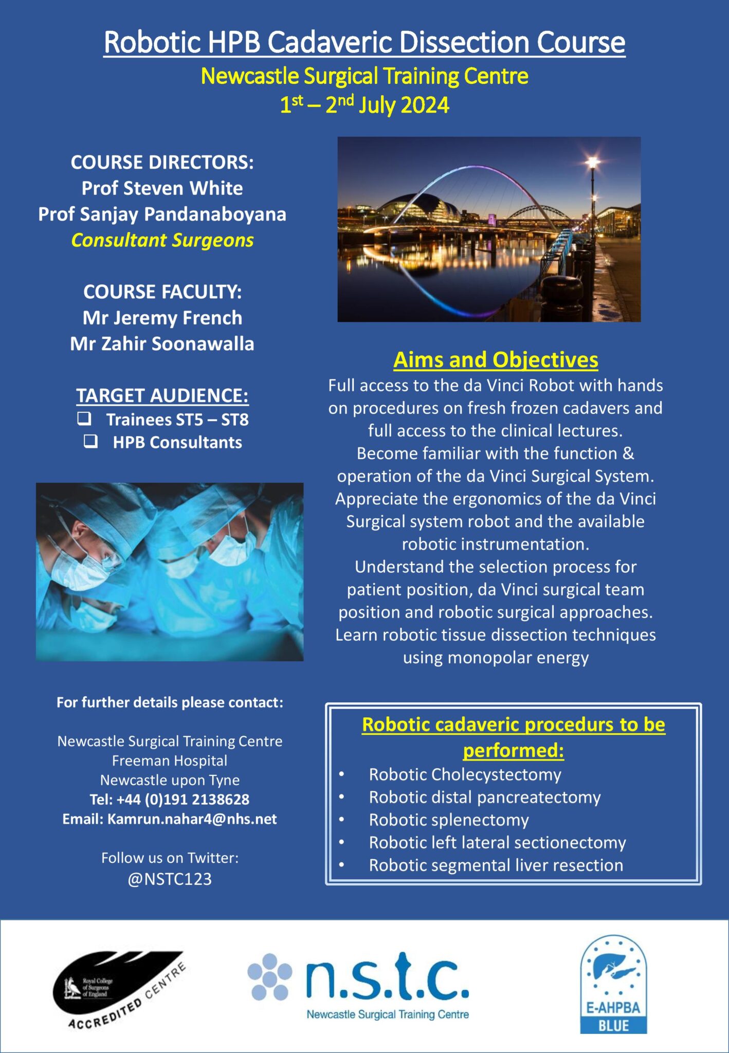 Robotic HPB Cadaveric Dissection Course, Newcastle - 1st & 2nd July ...