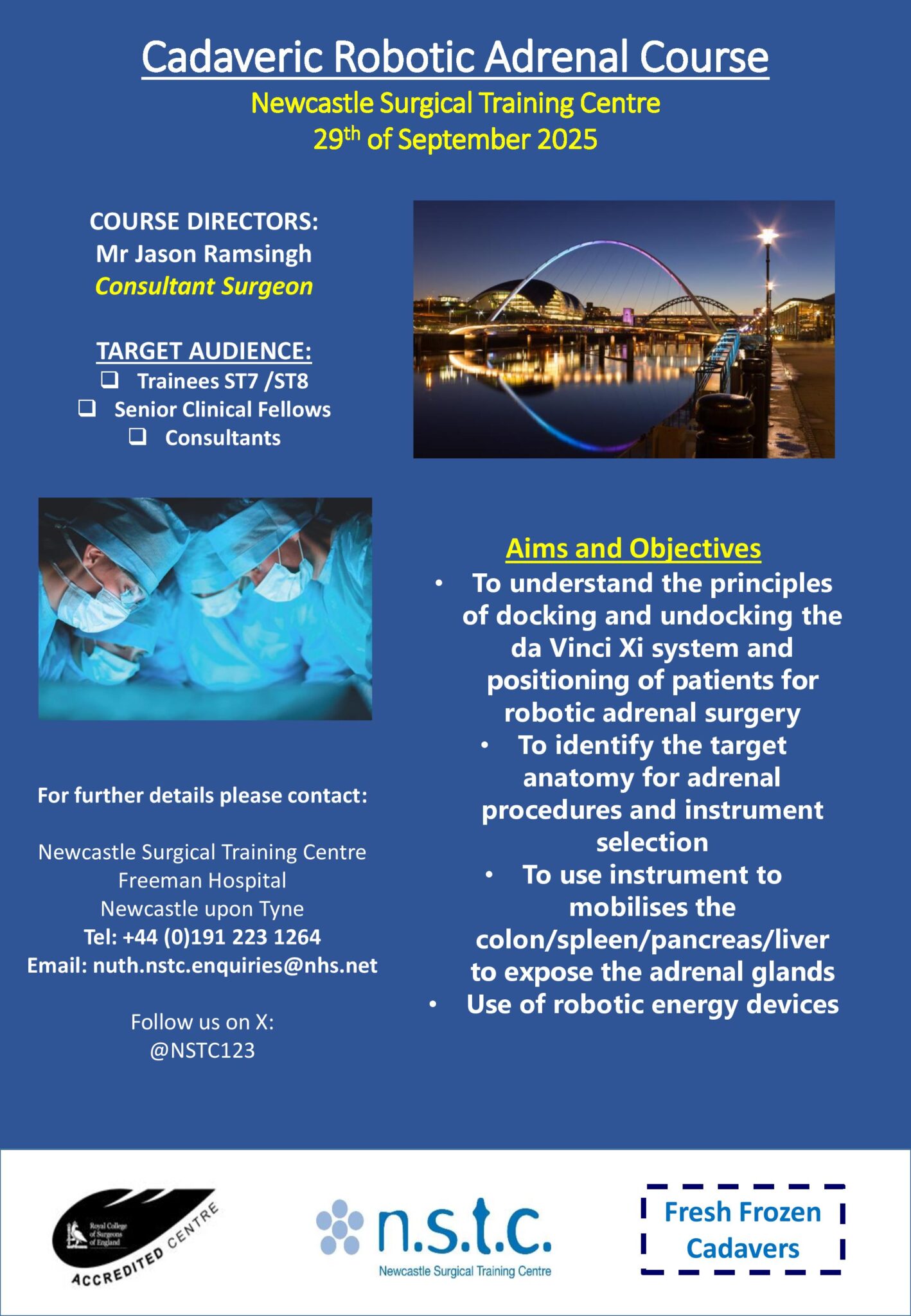 Cadaveric Robotic Adrenal course, Newcastle - 29th September 2025 - ALSGBI