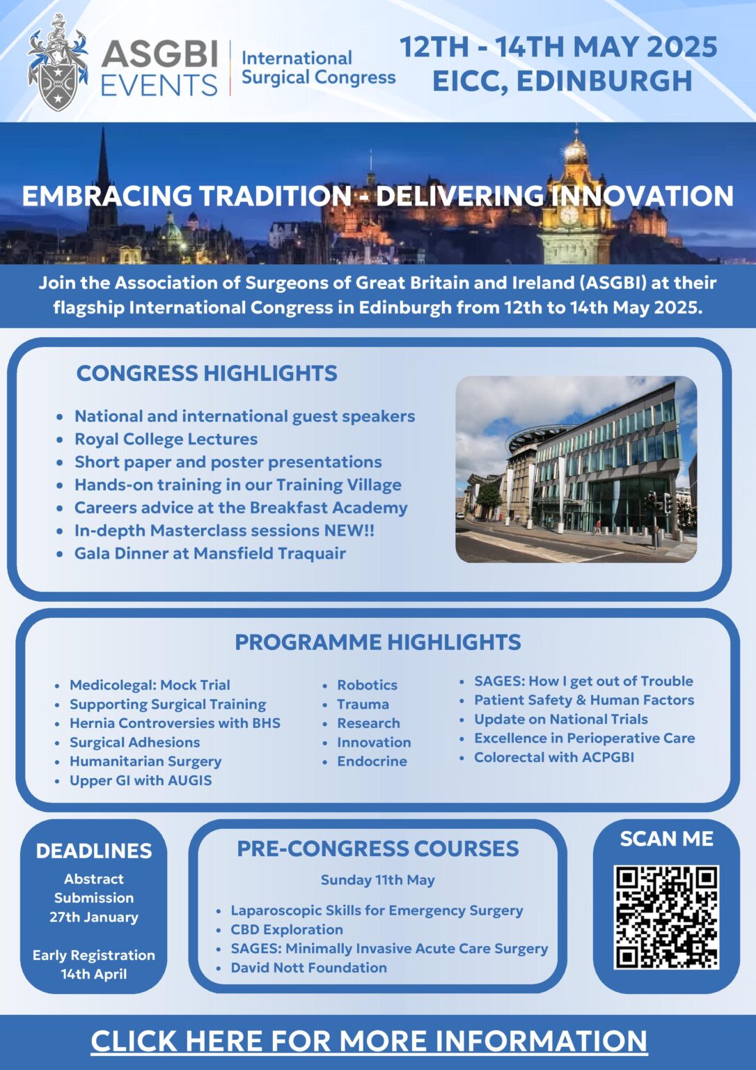 ASGBI Annual Surgical Congress, Edinburgh – 12th to 14th May 2025 - ALSGBI