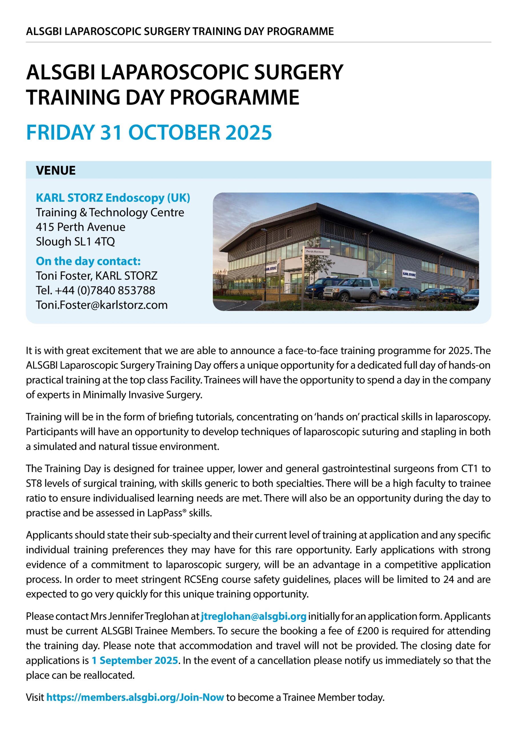 Laparoscopic Surgery Training Day Friday 31 October 2025 Alrsgbi