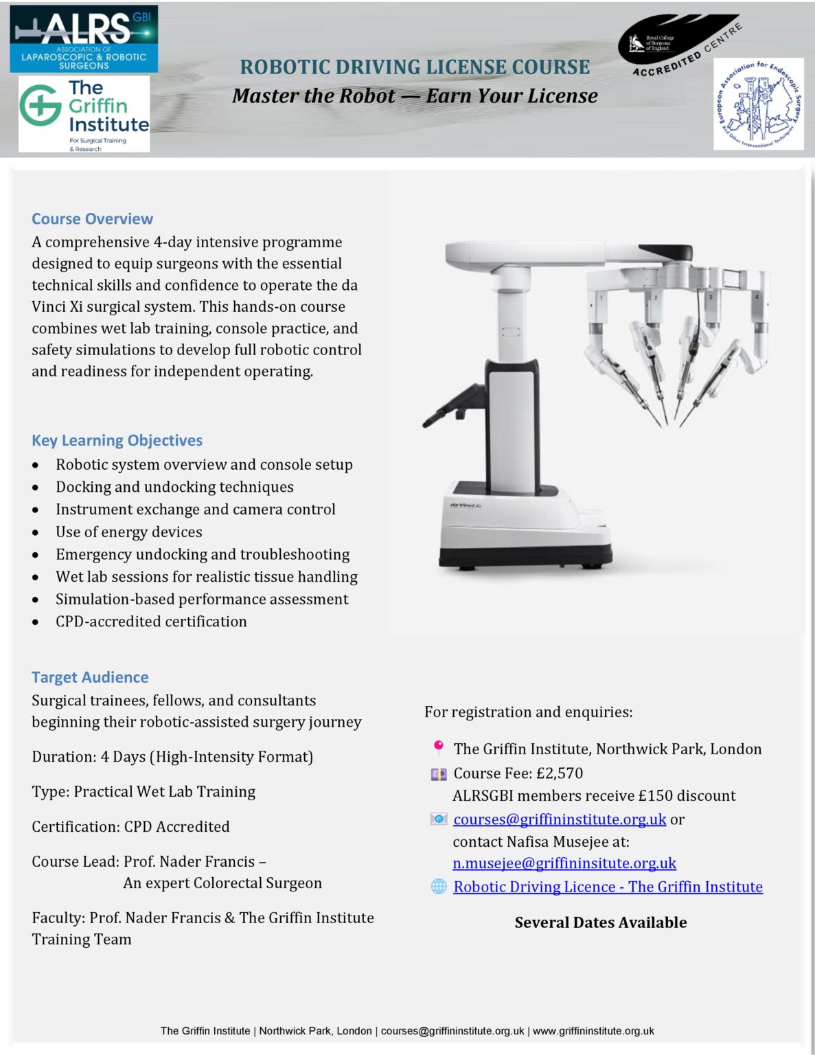 Robotic Driving Licence course, Harrow - 10th to 13th February 2026 ...